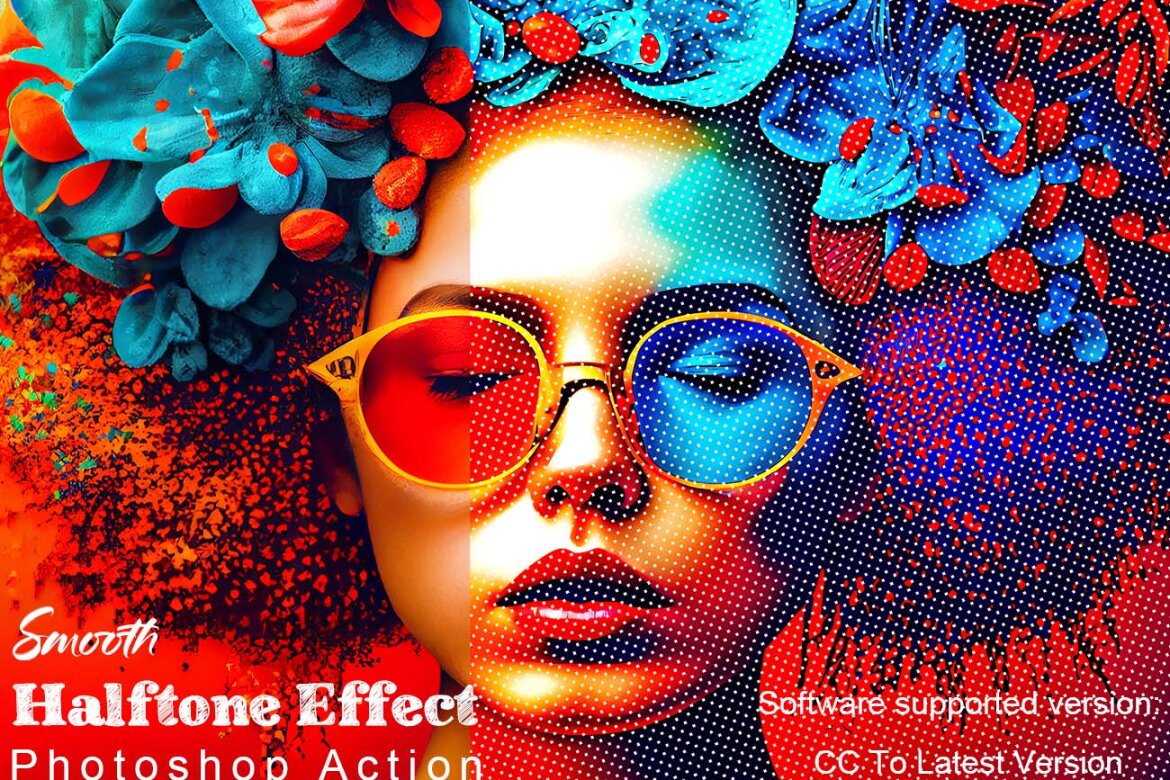 Smooth Halftone Effect Photoshop Action | Deeezy