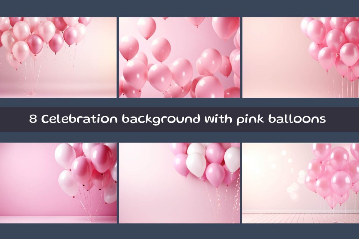 Celebration background with pink balloons | Deeezy
