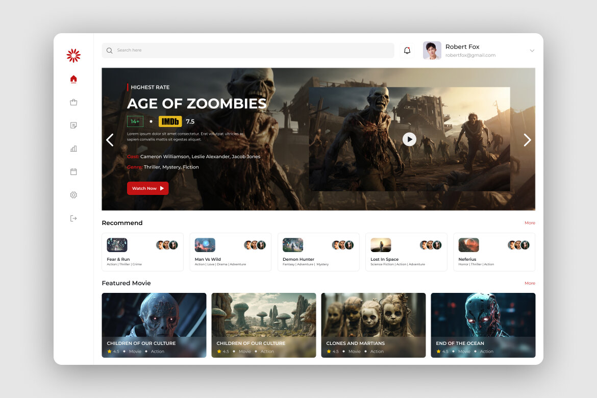 Movie Streaming Dashboard UI Kit | Deeezy
