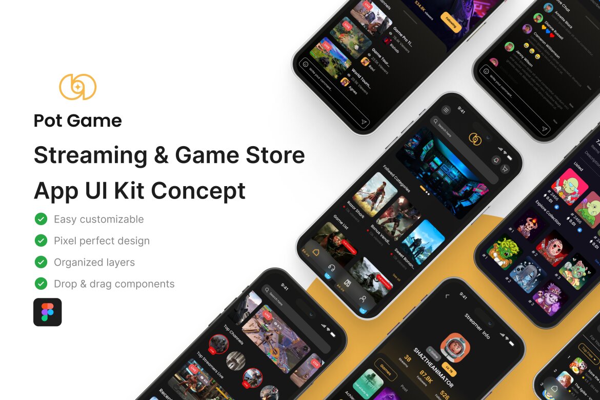 Pot Game - Streaming & Game Store App UI Kit | Deeezy