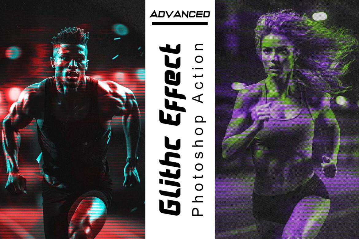 Advanced Glitch Effect Photoshop Action | Deeezy