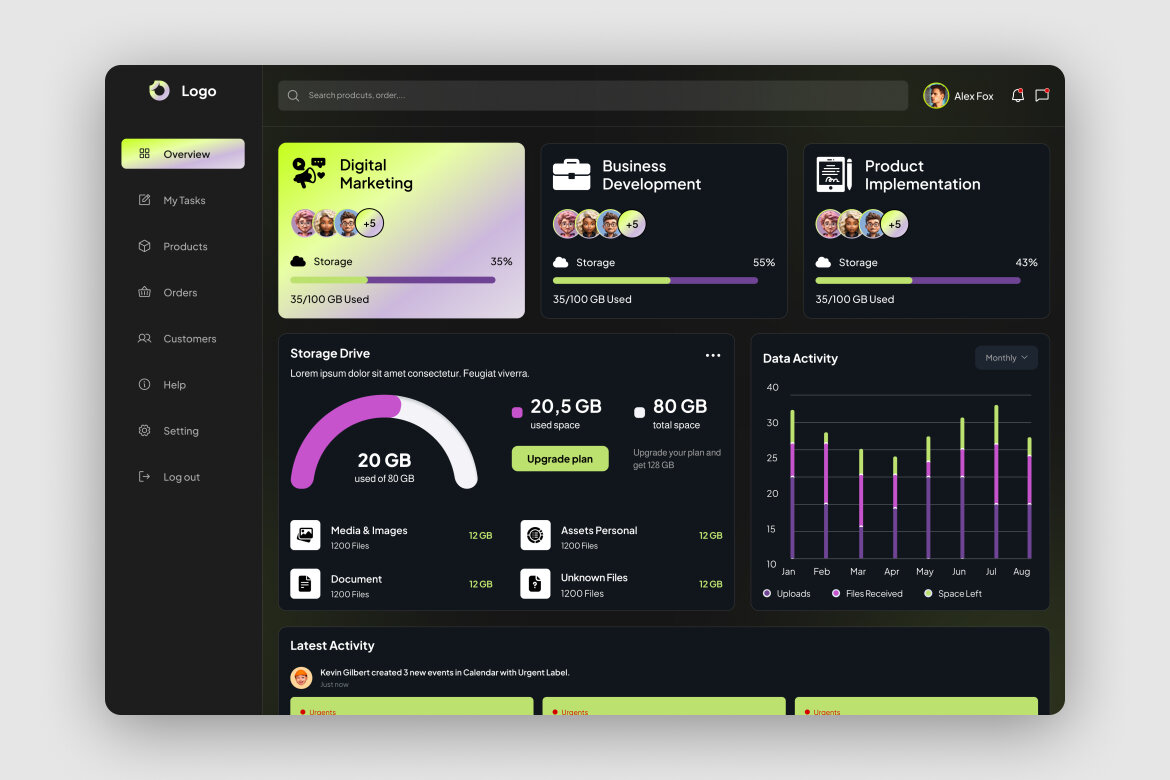 File Management Dashboard Ui Kit | Deeezy