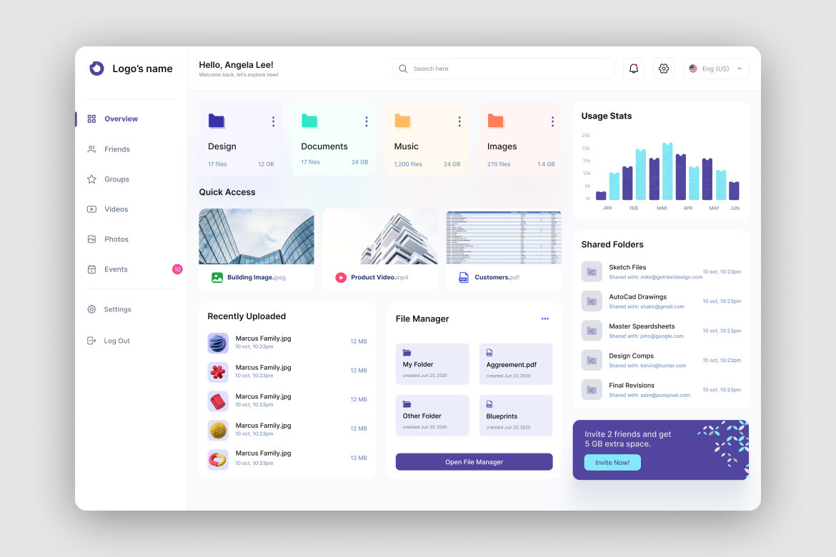 File Management Dashboard UI Kit | Deeezy