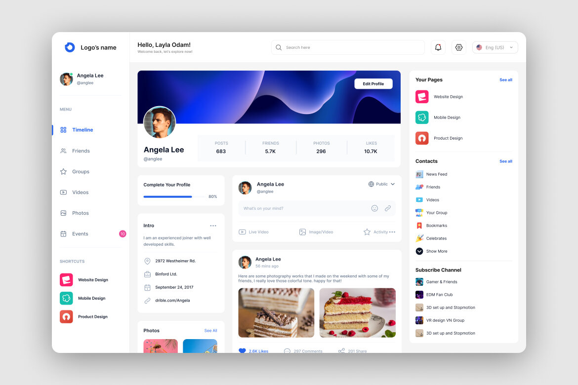 Social Media Dashboard UI Kit | Deeezy