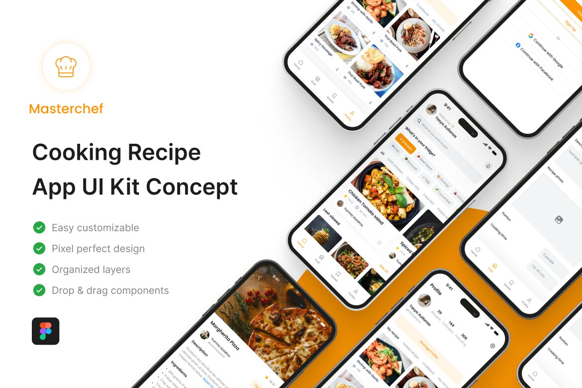 Masterchef - Cooking Recipe App UI Kit | Deeezy