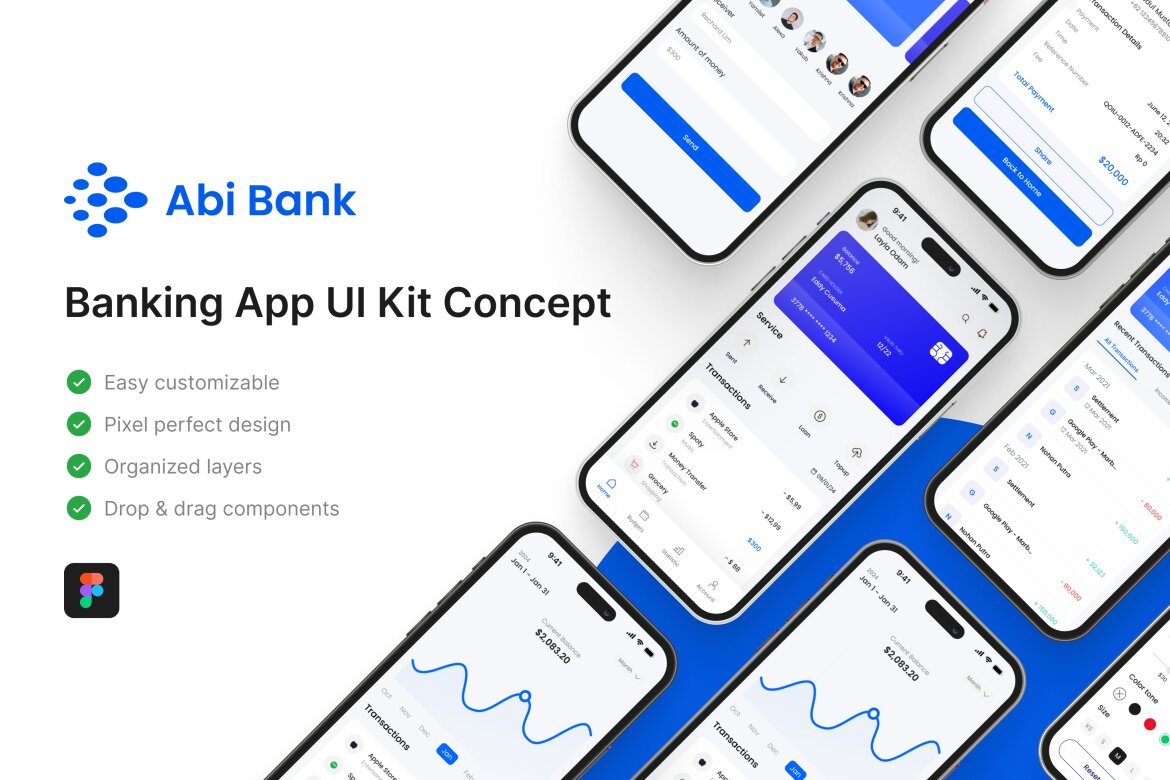 Abi Bank - Banking App UI Kit | Deeezy