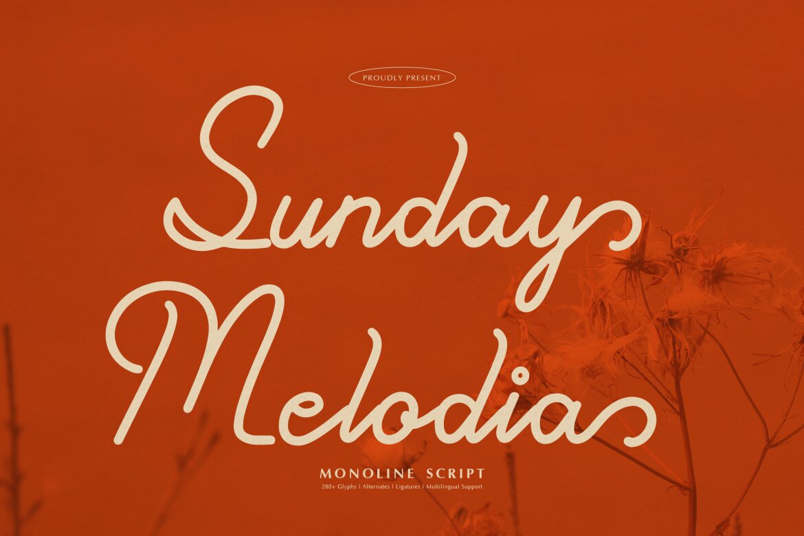 Sunday Melodia | Monoline Script Font | Deeezy
