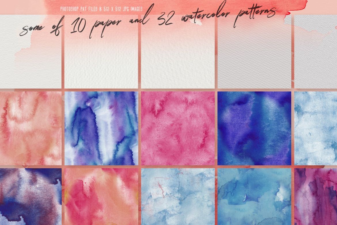 32 Watercolor & Paper Patterns | Deeezy