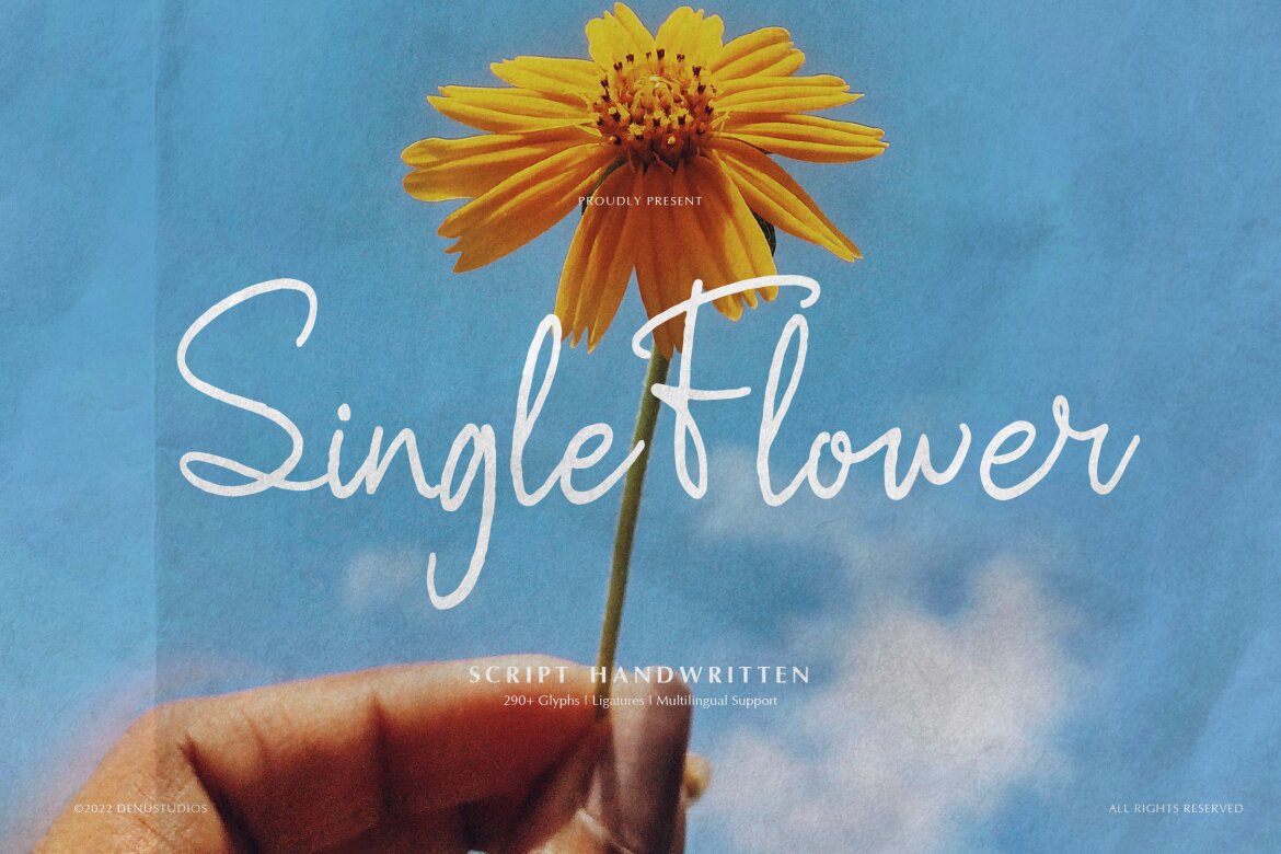 Single Flower | Script Handwritten | Deeezy