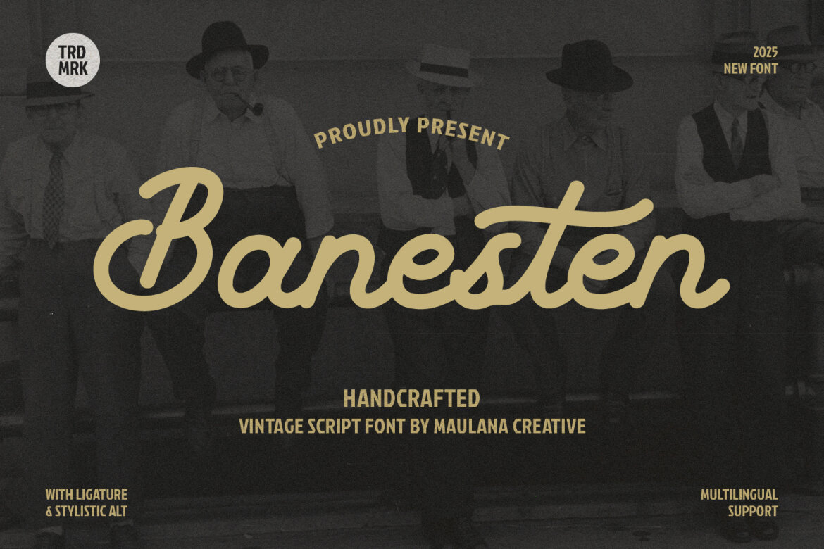 Banesten Handcrafted Vintage Script Font | Deeezy
