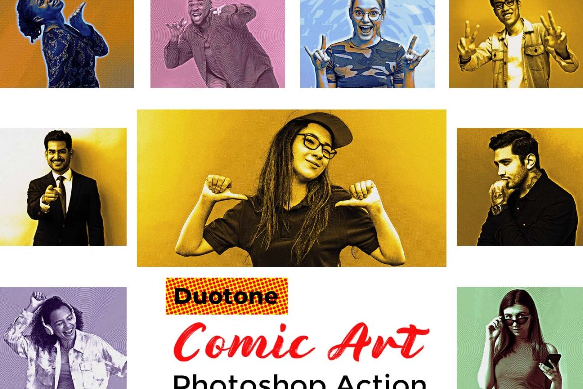 Duotone Comic Art Photoshop Action | Deeezy