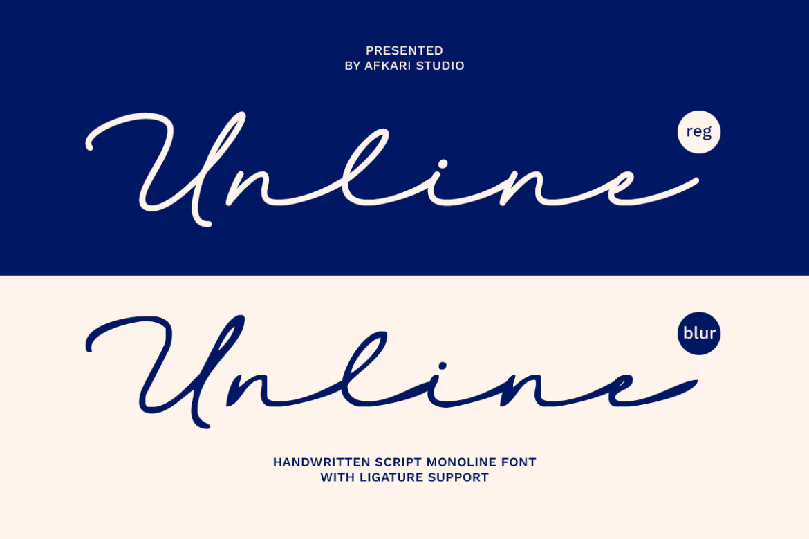 Unline - Handwritten Script Monoline Font | Deeezy