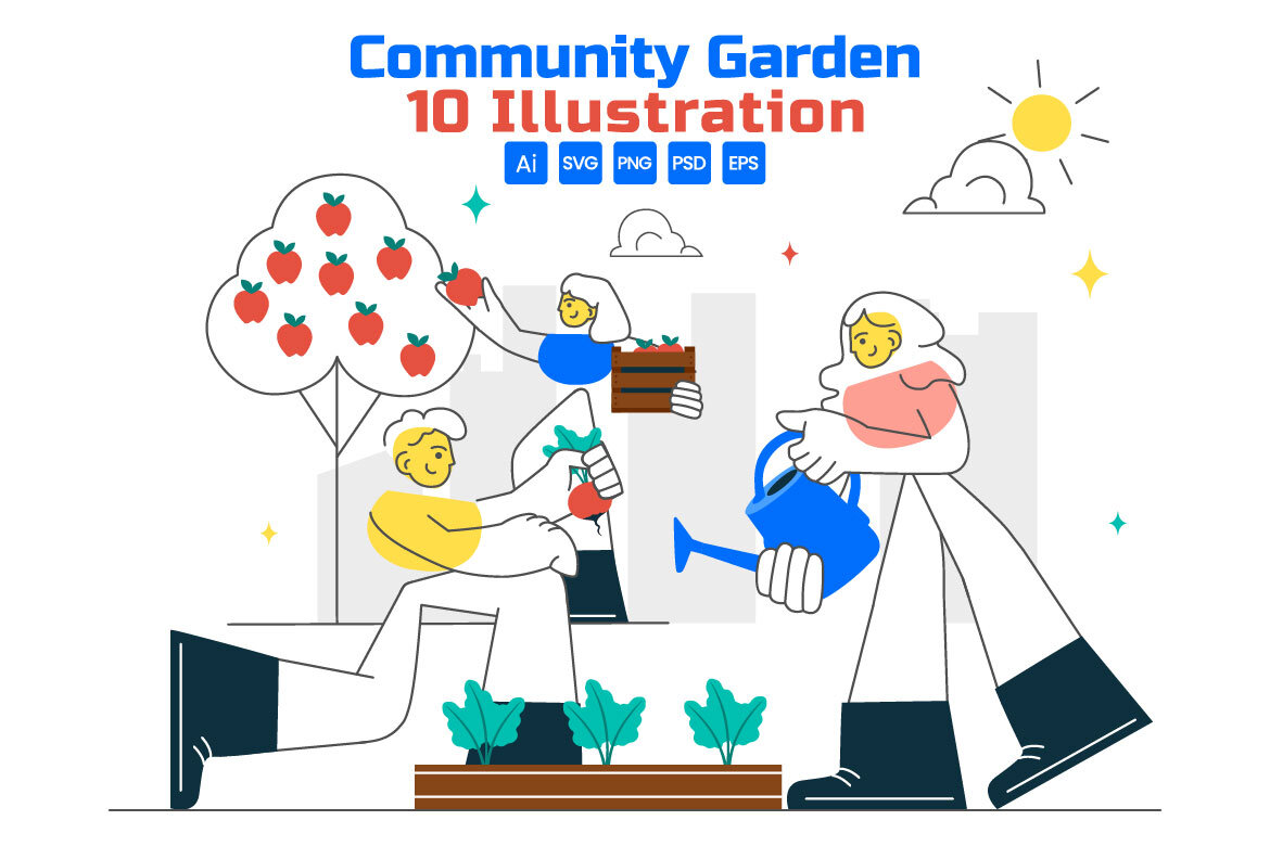 10 Community Garden Illustration | Deeezy