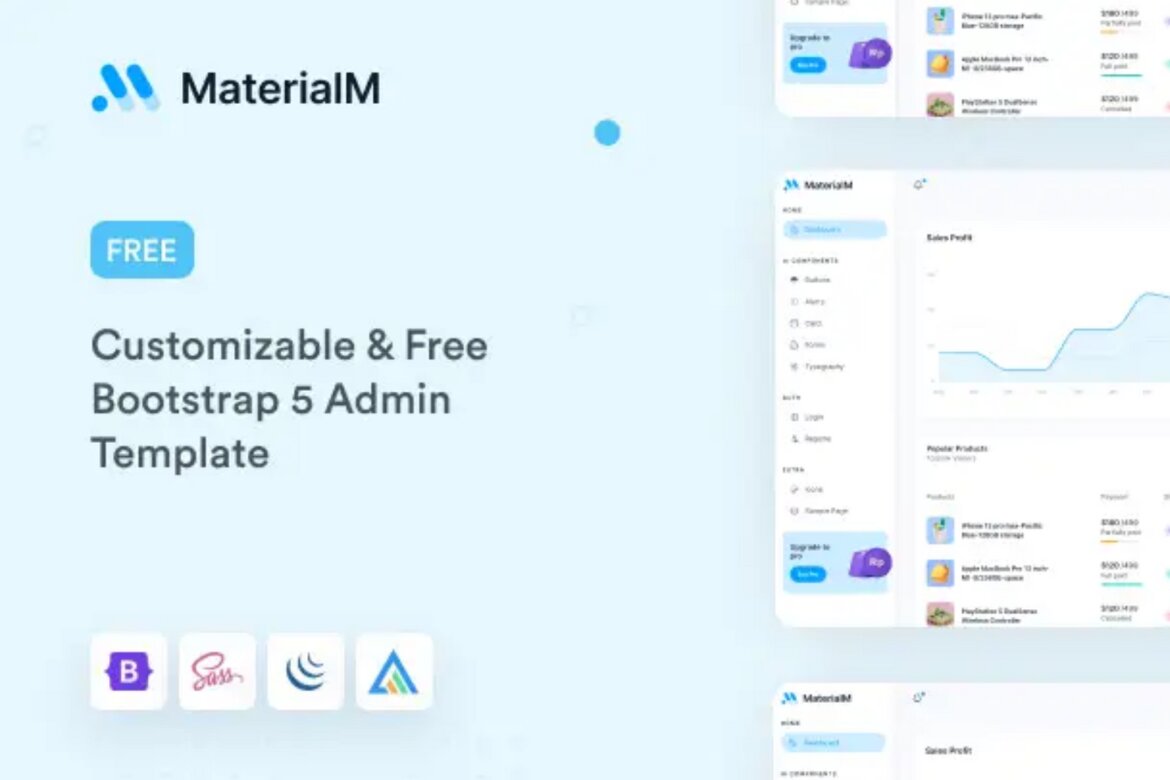 MaterialM Free Bootstrap Admin Template | Deeezy