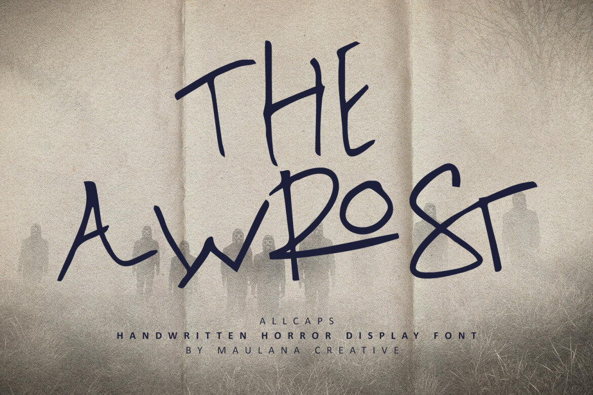 Awrost Handwritten Horror Display Font | Deeezy