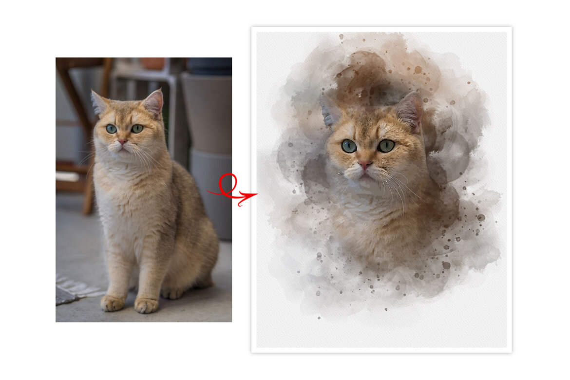 Watercolor Animal Art Photo Effect | Deeezy