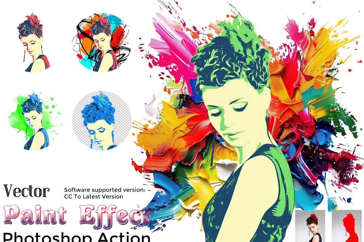 Vector Paint Effect Photoshop Action | Deeezy