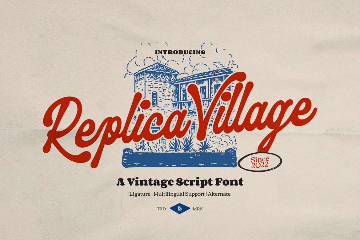 Replica Village | Vintage Script Font | Deeezy