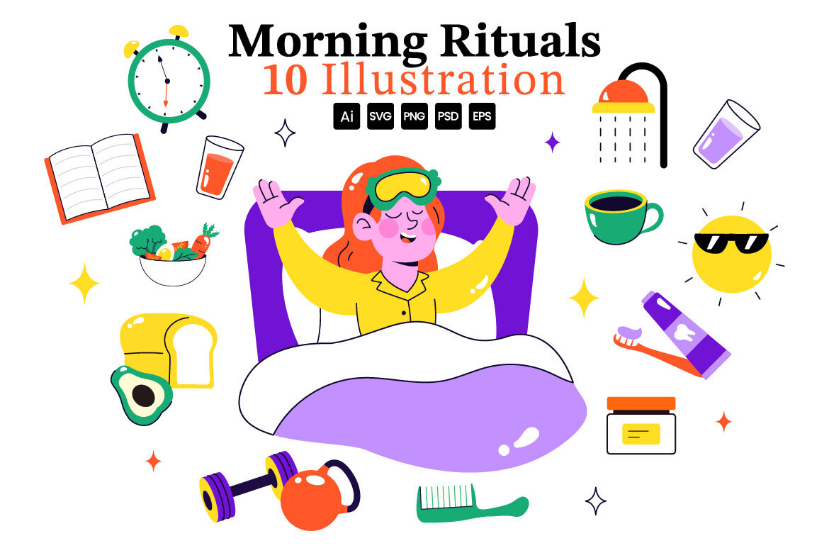 10 Daily Morning Rituals Illustration | Deeezy