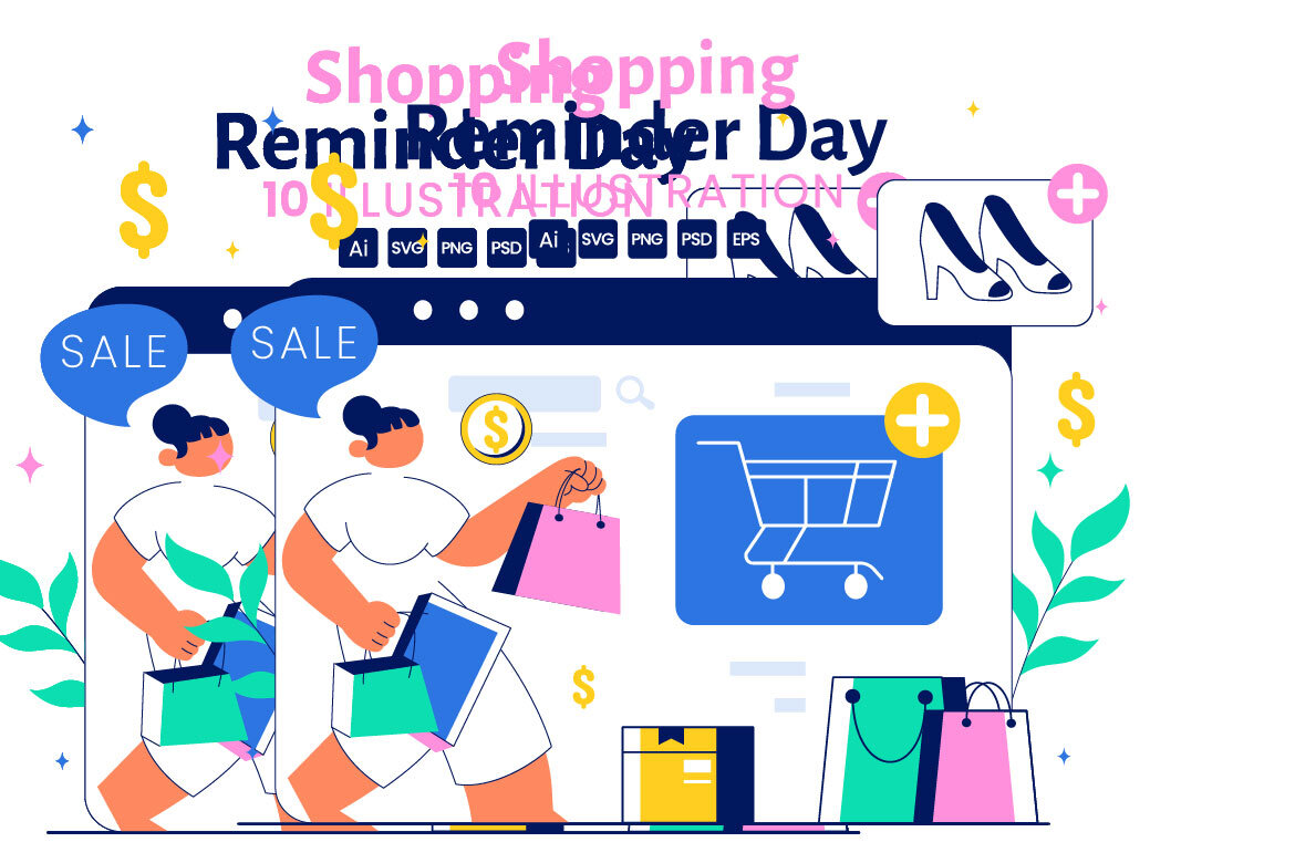10 Shopping Reminder Day Illustration | Deeezy