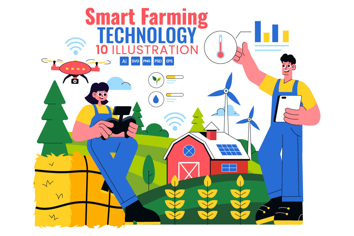 10 Smart Farming Technology Illustration Deeezy