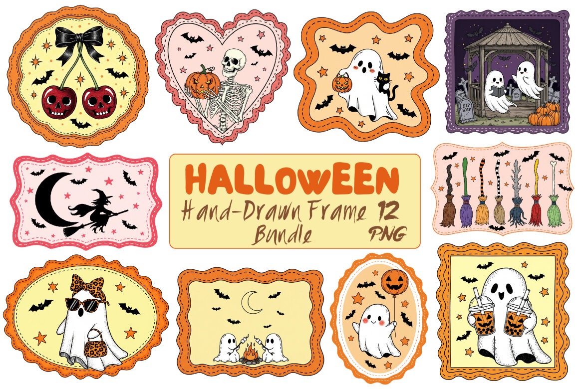 Halloween Hand-Drawn FREE Frame Clipart | Deeezy