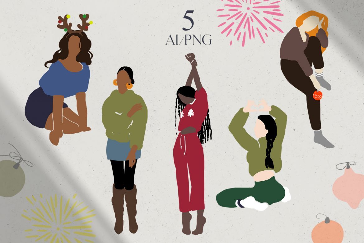 Trendy abstract winter girls | Deeezy