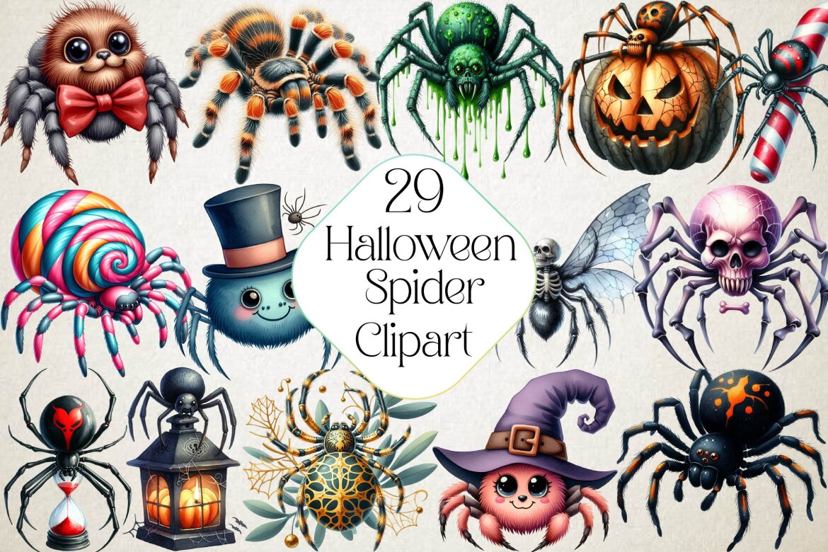 Halloween Clipart, Spider Clipart PNG | Deeezy