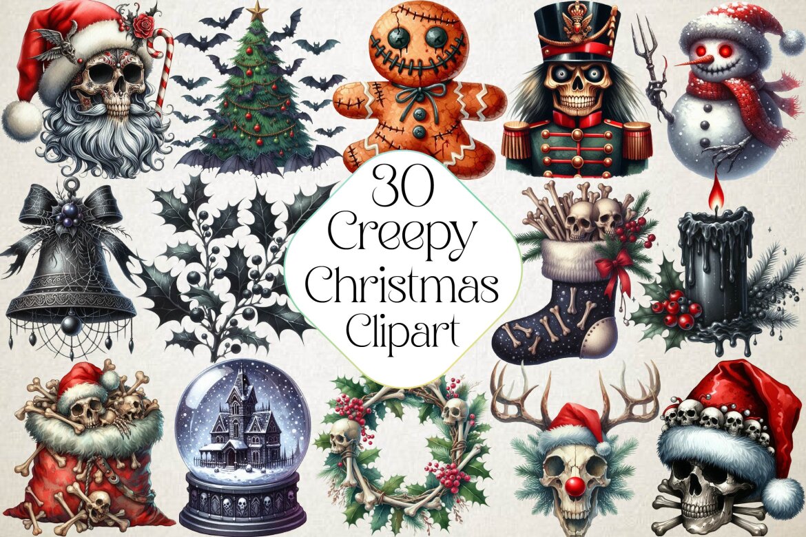 Creepy Christmas Clipart | Deeezy