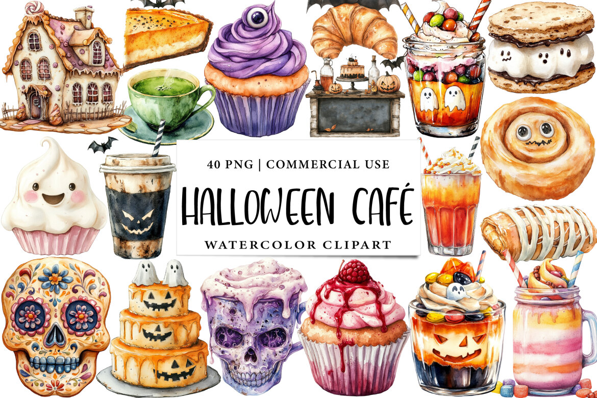 Halloween Sweets Café Clipart | Deeezy