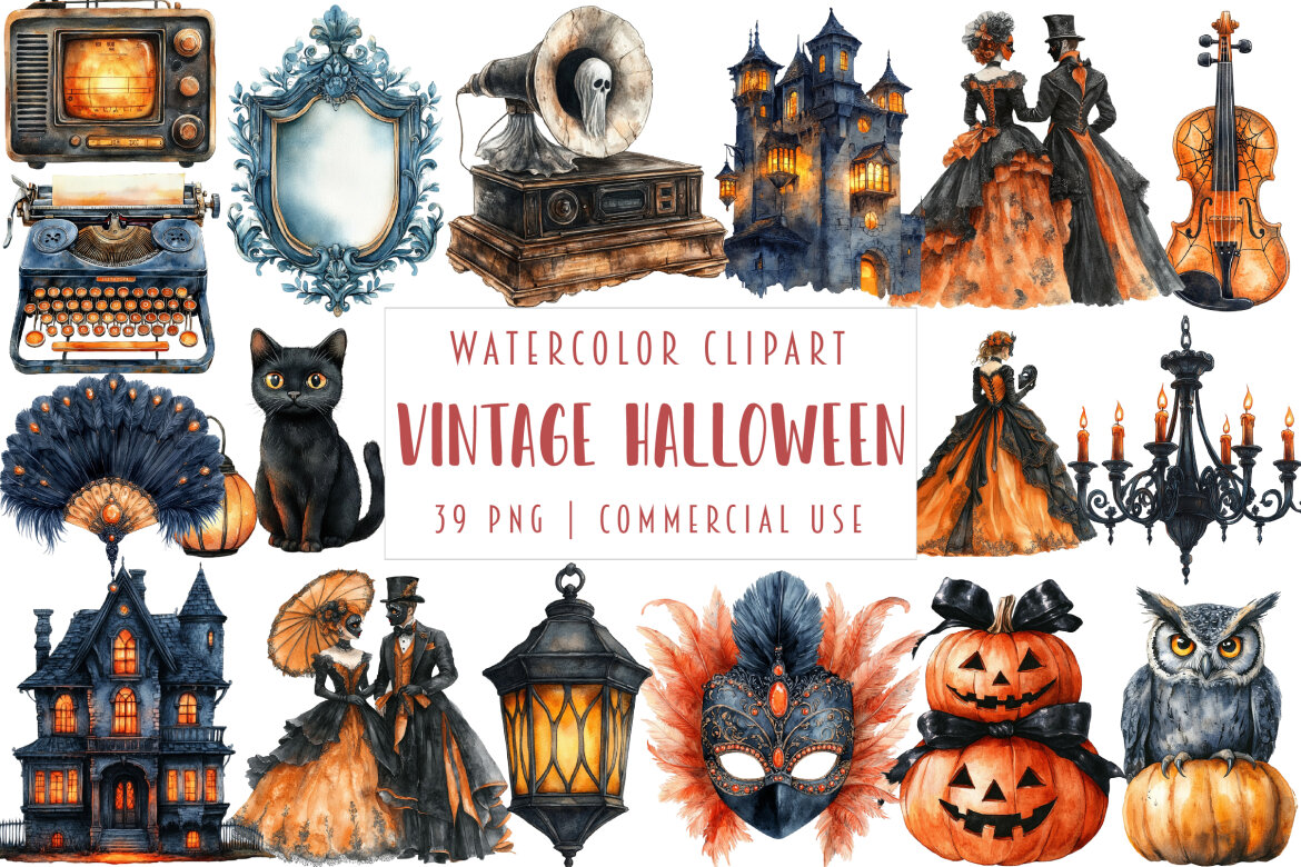 1920 Vintage Halloween Clipart | Deeezy