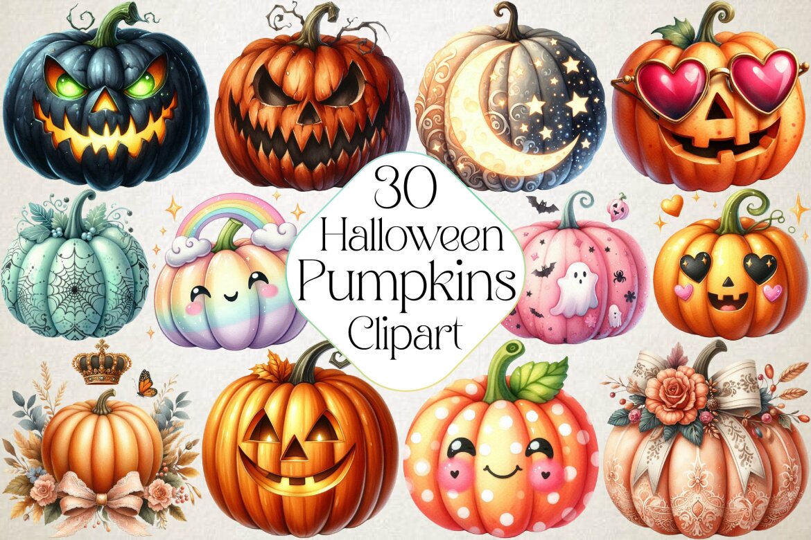 Halloween Pumpkins Clipart | Deeezy