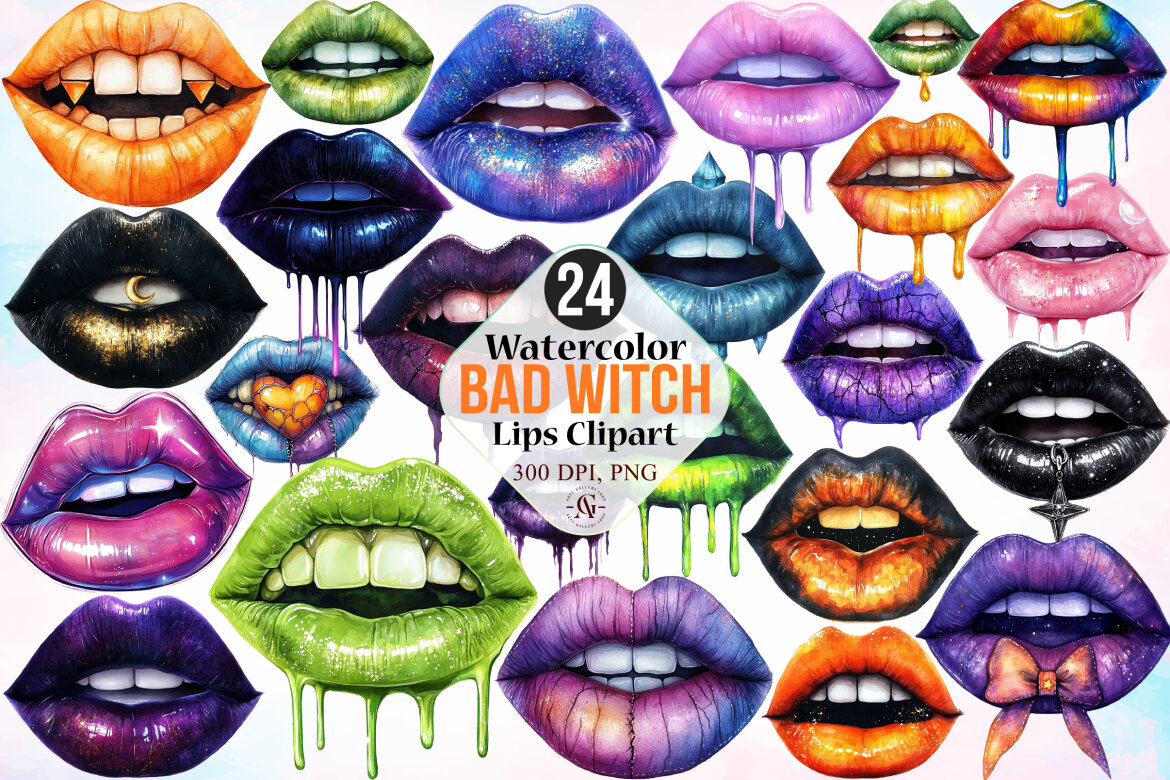 Halloween Bad Witch Lips Clipart | Deeezy