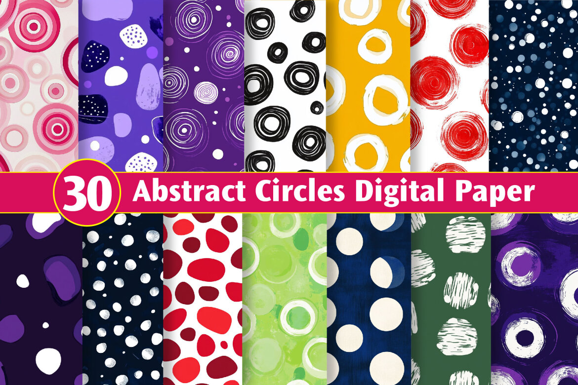Abstract Circles Digital Paper | Deeezy