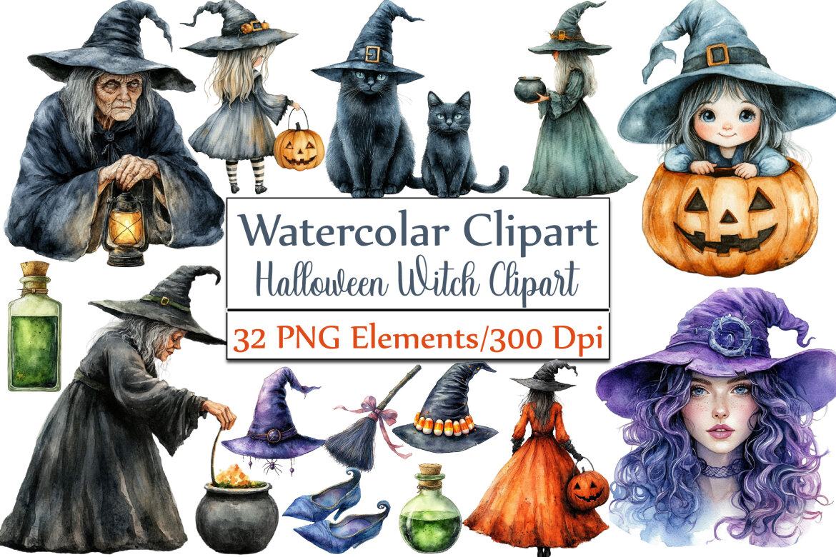 Halloween Witch Clipart | Deeezy
