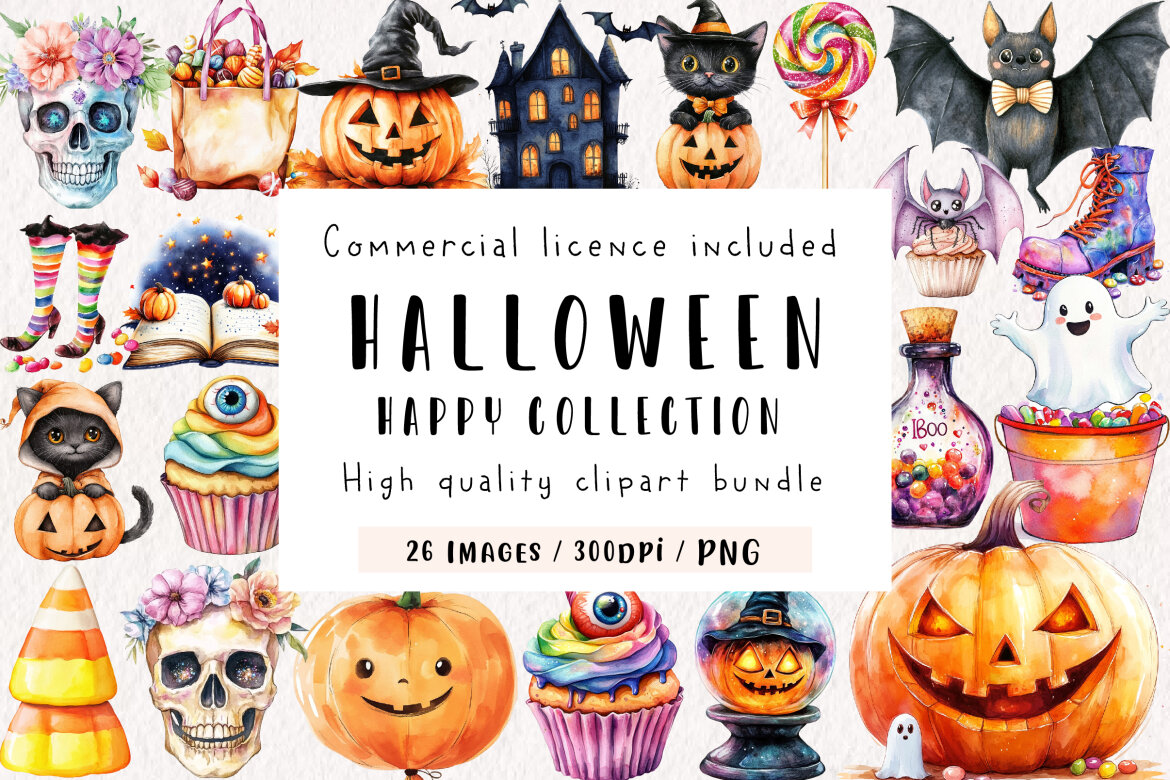 Happy Halloween Collection Clipart | Deeezy