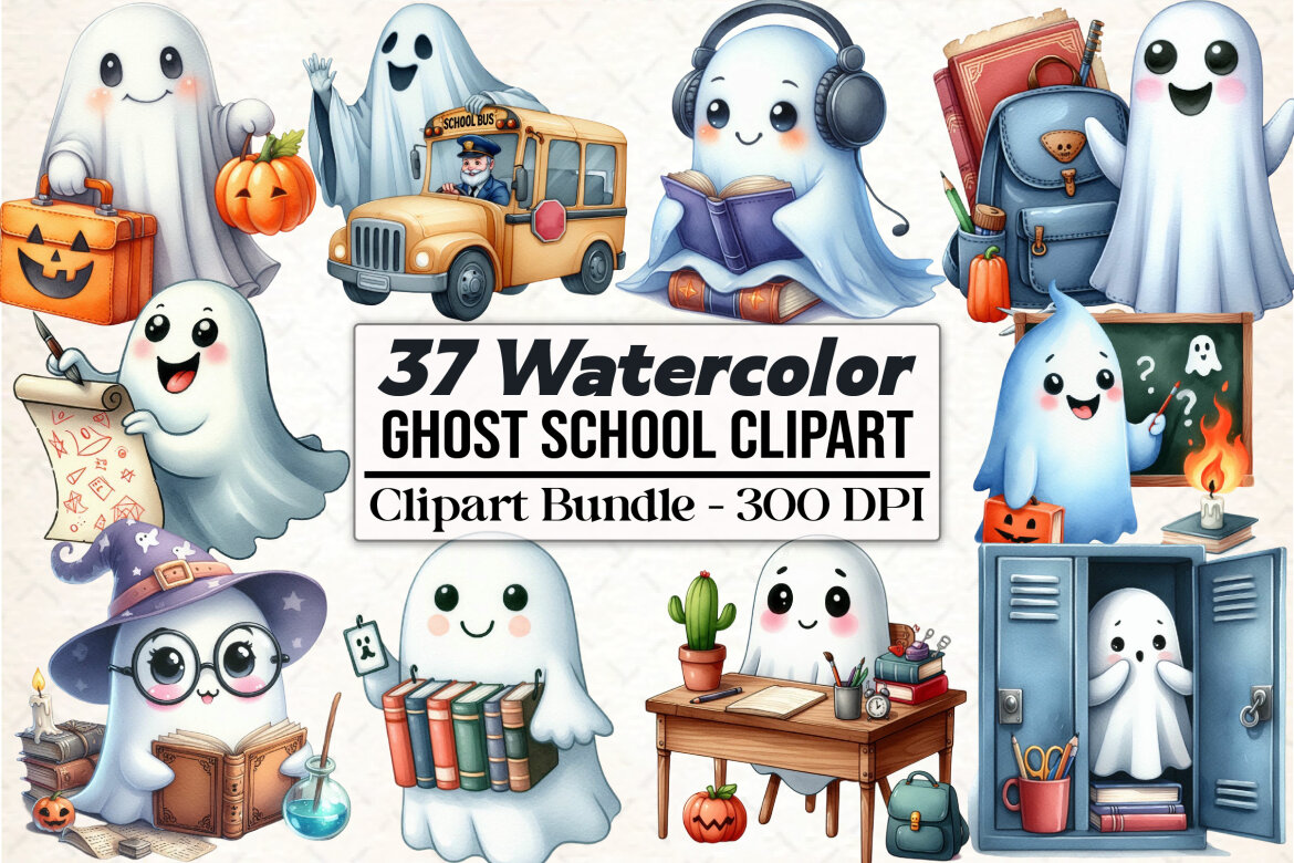 Ghost School Clipart PNG | Deeezy