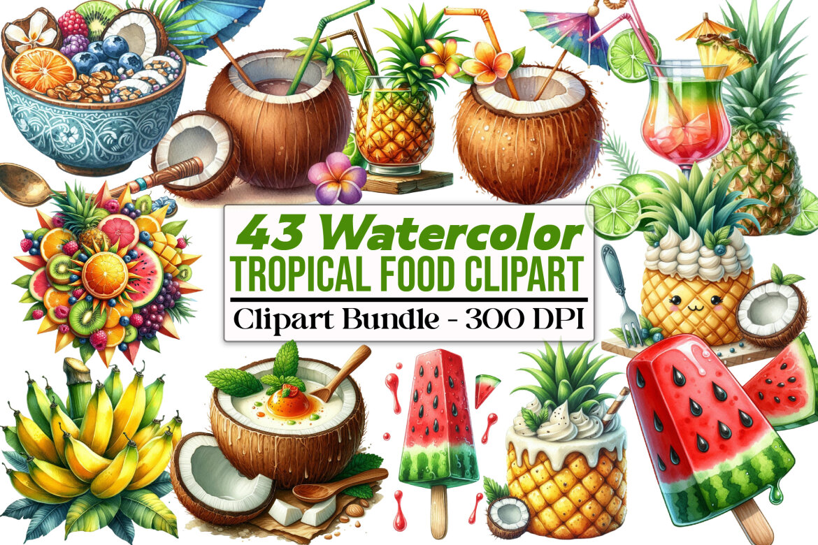 Summer Tropical Food Clipart | Deeezy