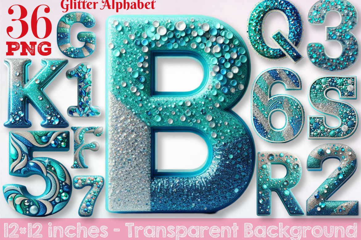 Watercolor Glitter Alphabet Clipart Png | Deeezy