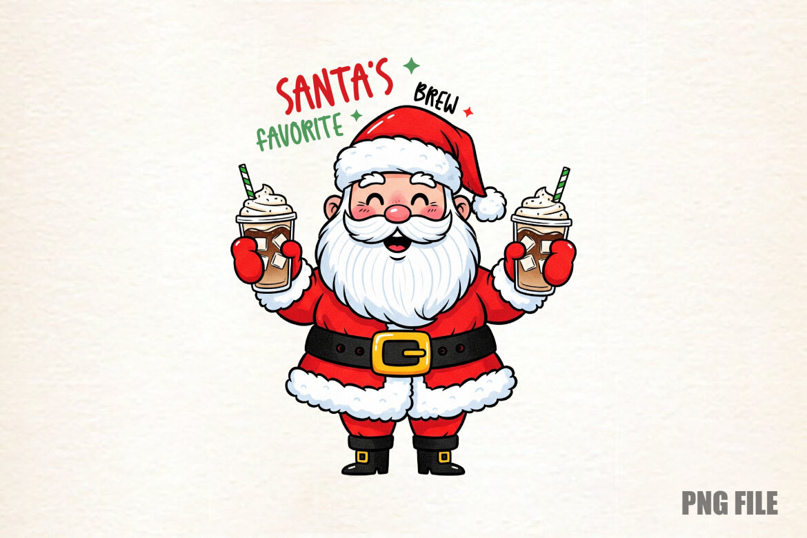 Christmas Santa's Favorite Coffee Png | Deeezy
