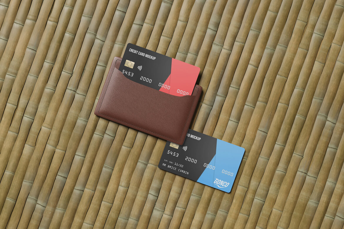 Realistic Credit Card and Wallet Mockup | Deeezy