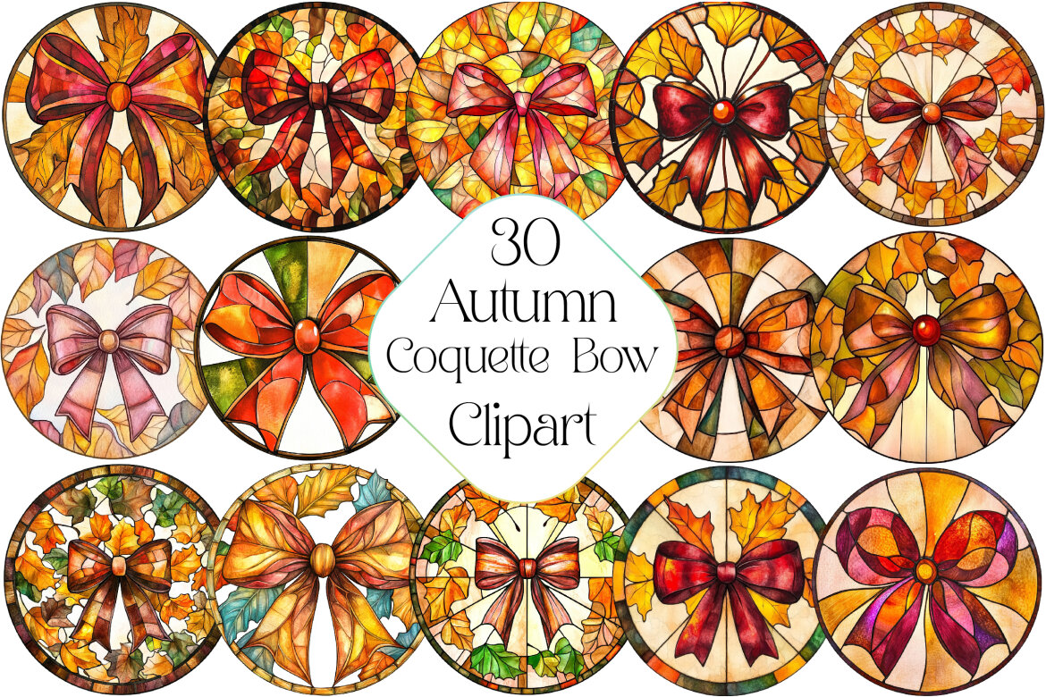 Stained Glass Autumn Fall Tree Clipart | Deeezy