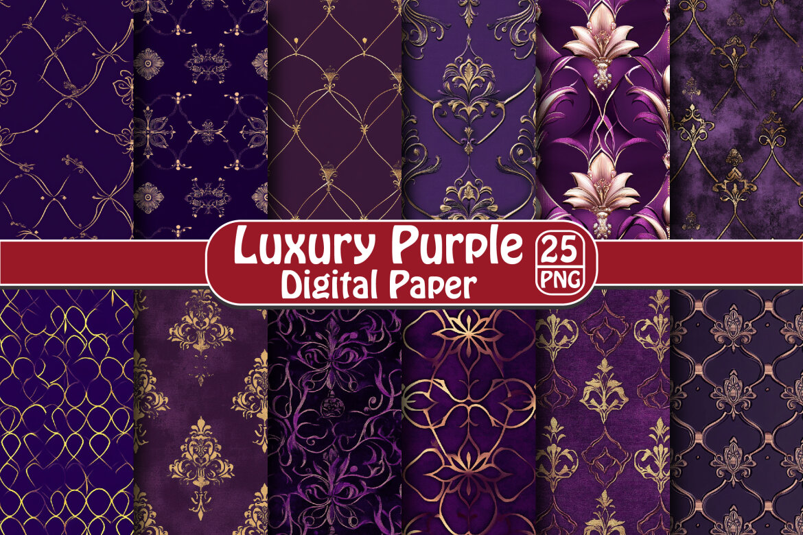Luxury Purple Digital Paper | Deeezy