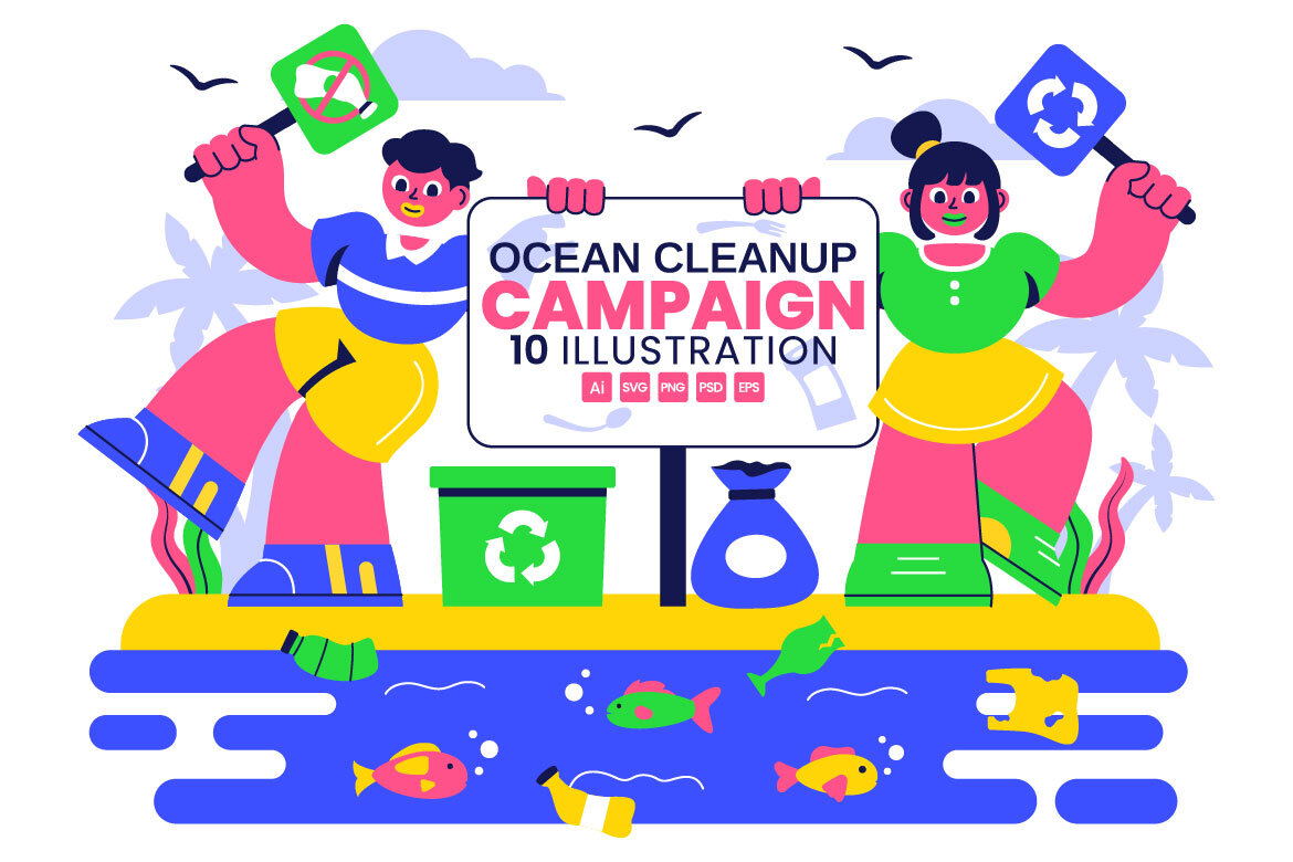 10 Ocean Cleanup Campaign Illustration | Deeezy
