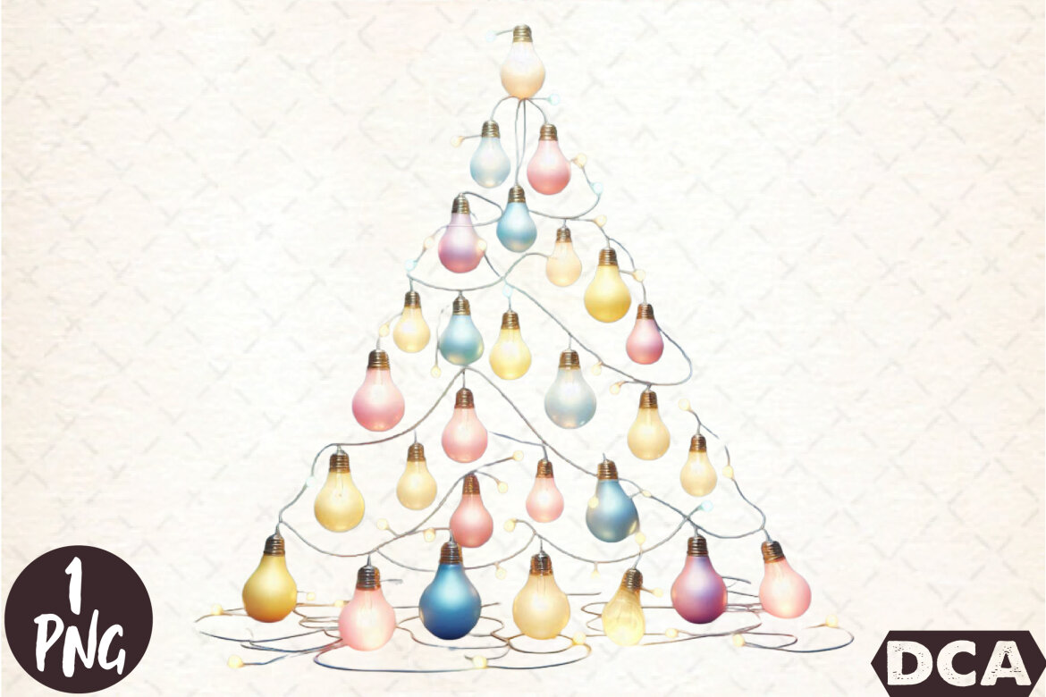 Watercolor Christmas Light PNG | Deeezy