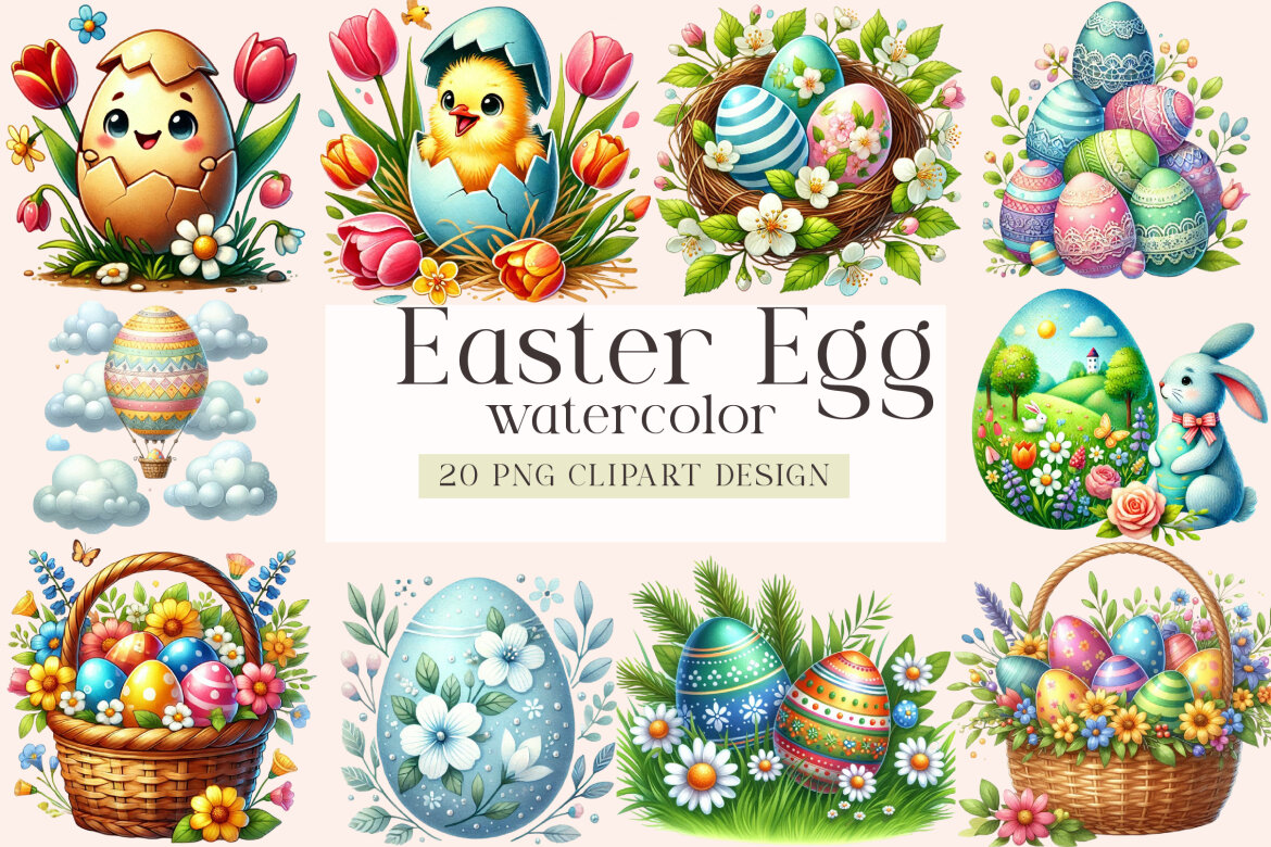 Easter Clipart, Easter Egg Bundle | Deeezy