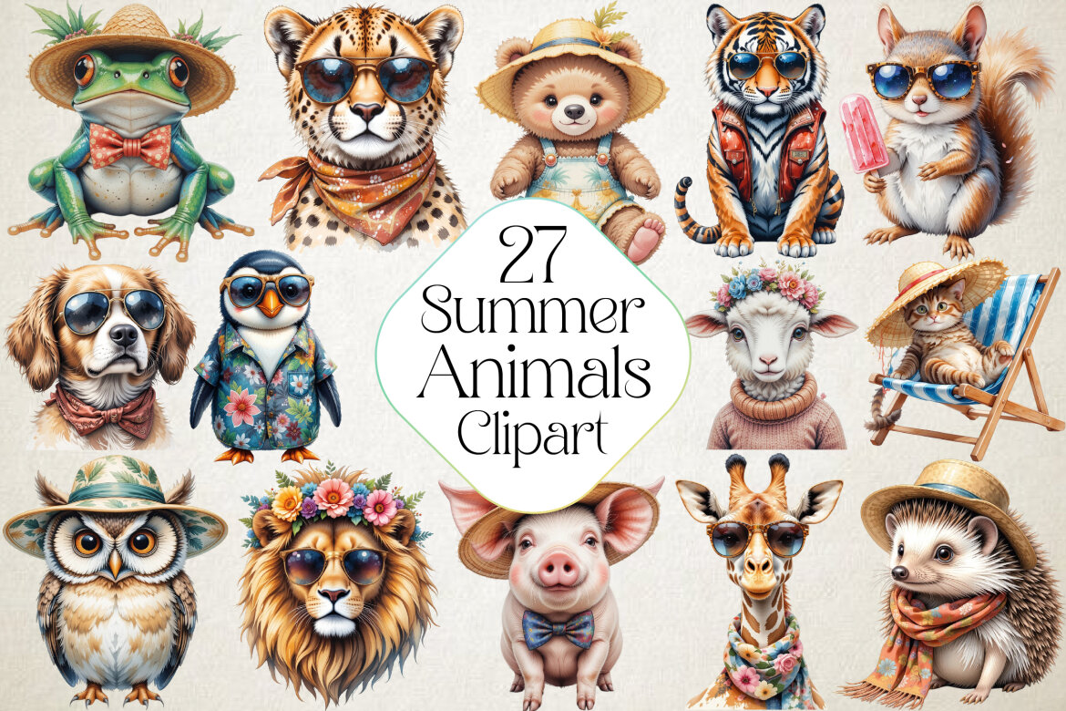 Summer Animals Clipart | Deeezy