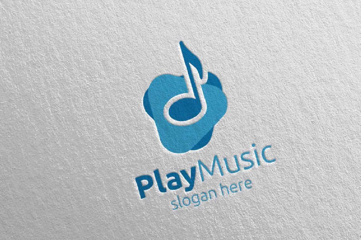 Abstract Music Logo with Note and Play Concept 3 | Deeezy