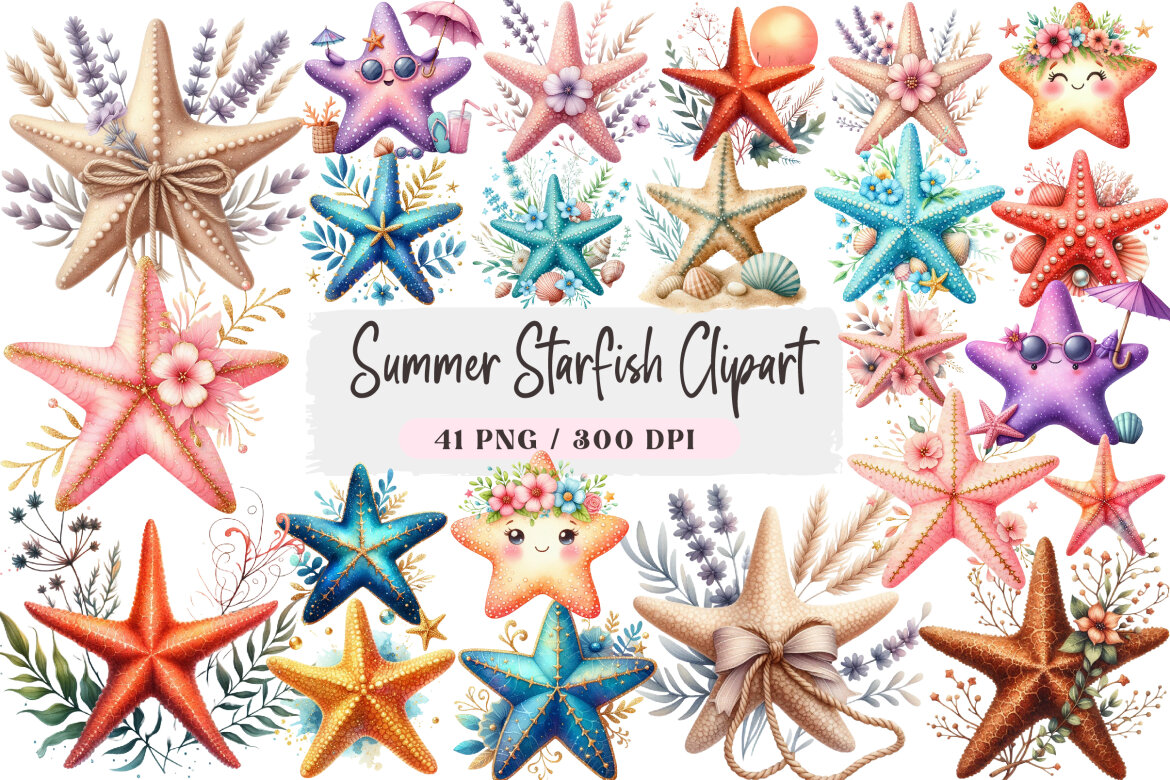 Summer Starfish Clipart | Deeezy