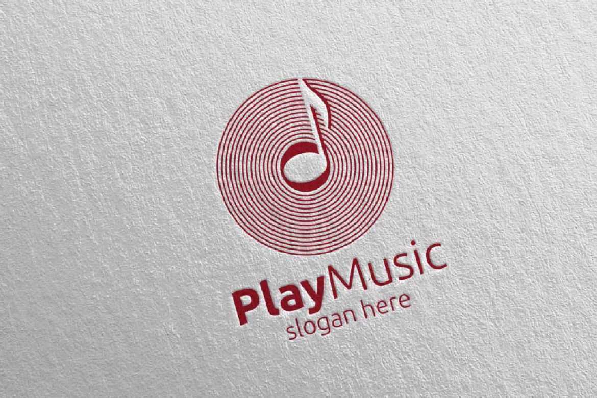 Abstract Music Logo with Note and Play Concept 26 | Deeezy